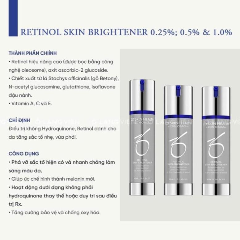 (50ml) Zo Retinol Kem Dưỡng Căng Bóng Da ZO Retinol Skin Brightener 0.5 ...