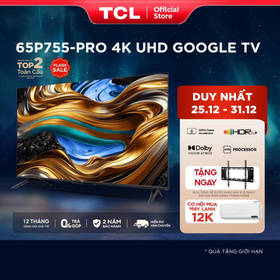 Google Tivi TCL 4K 120Hz 65P755 PRO TV 65 Inch P755 | Shopee Việt Nam