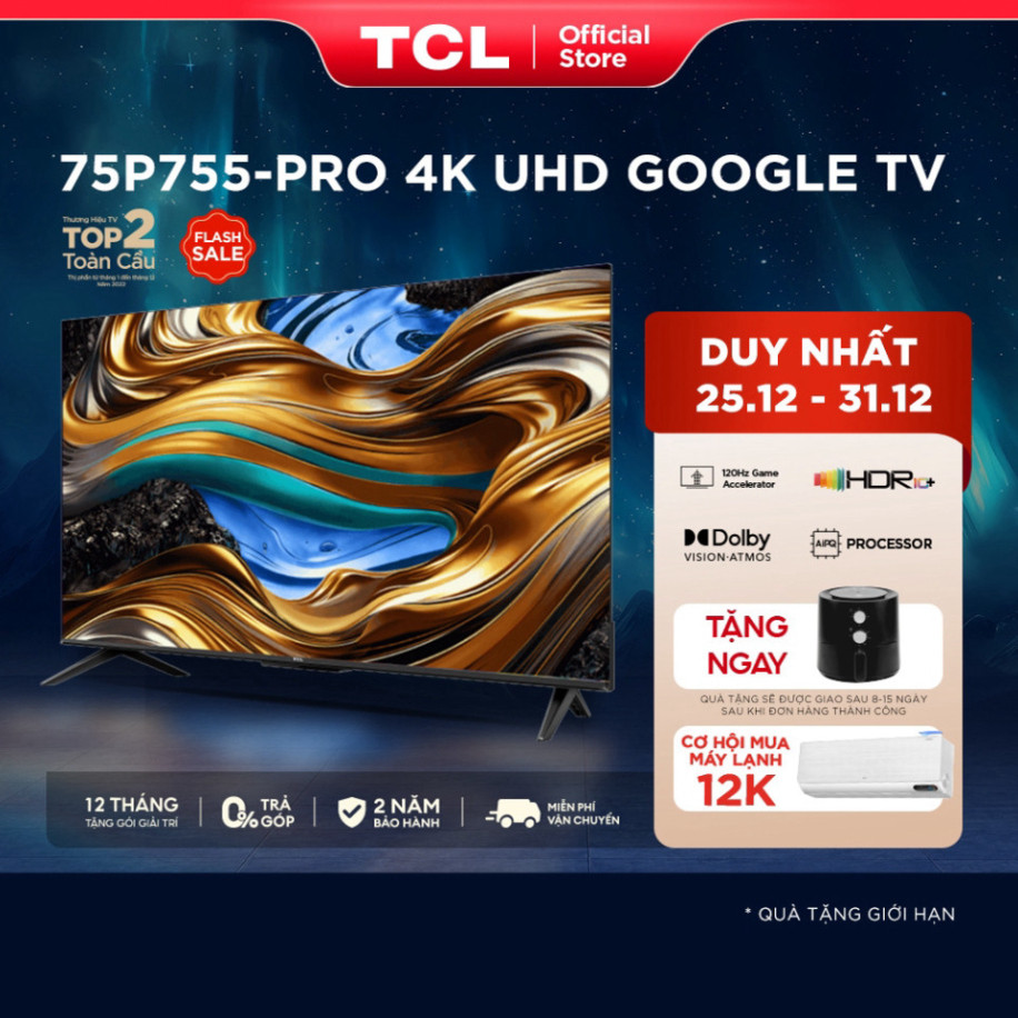Google Tivi TCL 4K 120Hz 75P755 PRO TV 75 Inch P755 | Shopee Việt Nam