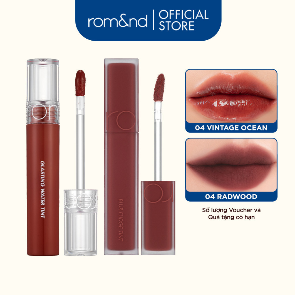 [Romand] Combo Son tint nước Glasting Water Tint 4g + Son kem Romand ...