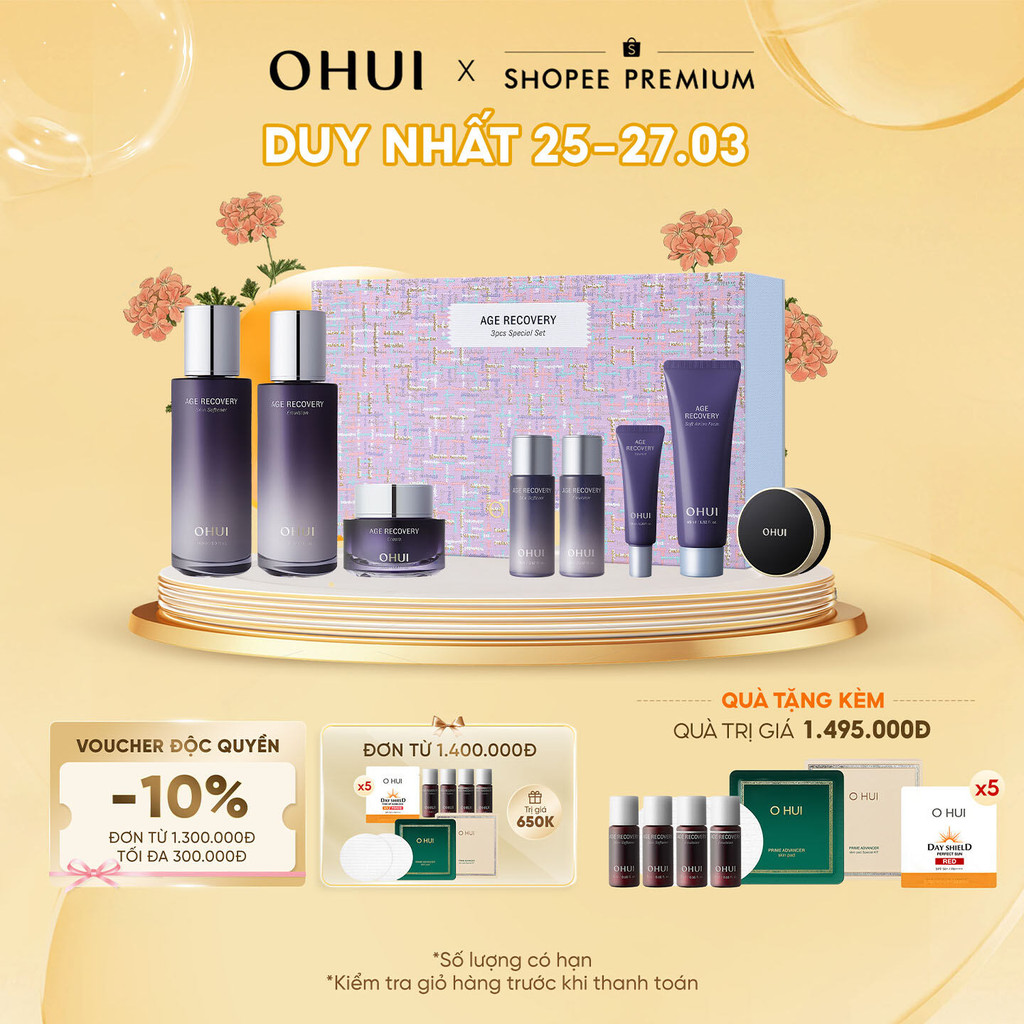 [Limited Edition] Bộ phục hồi da lão hoá 8 món OHUI Age Recovery 8pcs Special Set 410ml | Shopee ...
