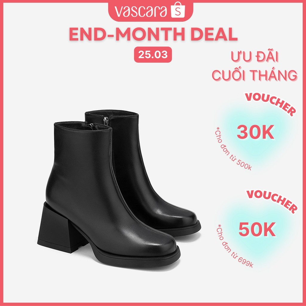 [Voucher 30K | 25.3] Vascara Giày Ankle Boots Mũi Vuông - BOT 0943 ...