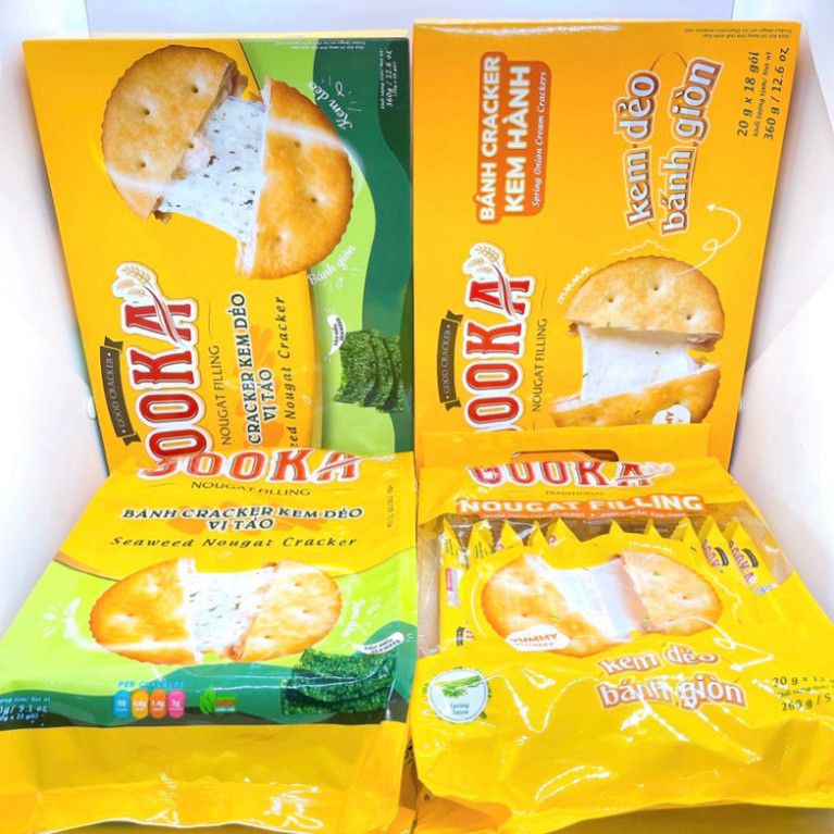 Bánh Quy Kem Hành/ Tảo Gooka Bibica túi 260g(Hộp 360g kèm túi) | Shopee Việt Nam