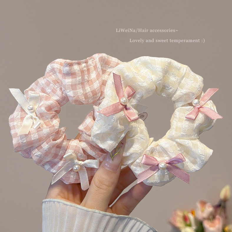 Dây Buộc Tóc Scrunchies MORAL - Thắt Nơ Kẻ Sọc Hồng Trắng Ngọt Ngào ...