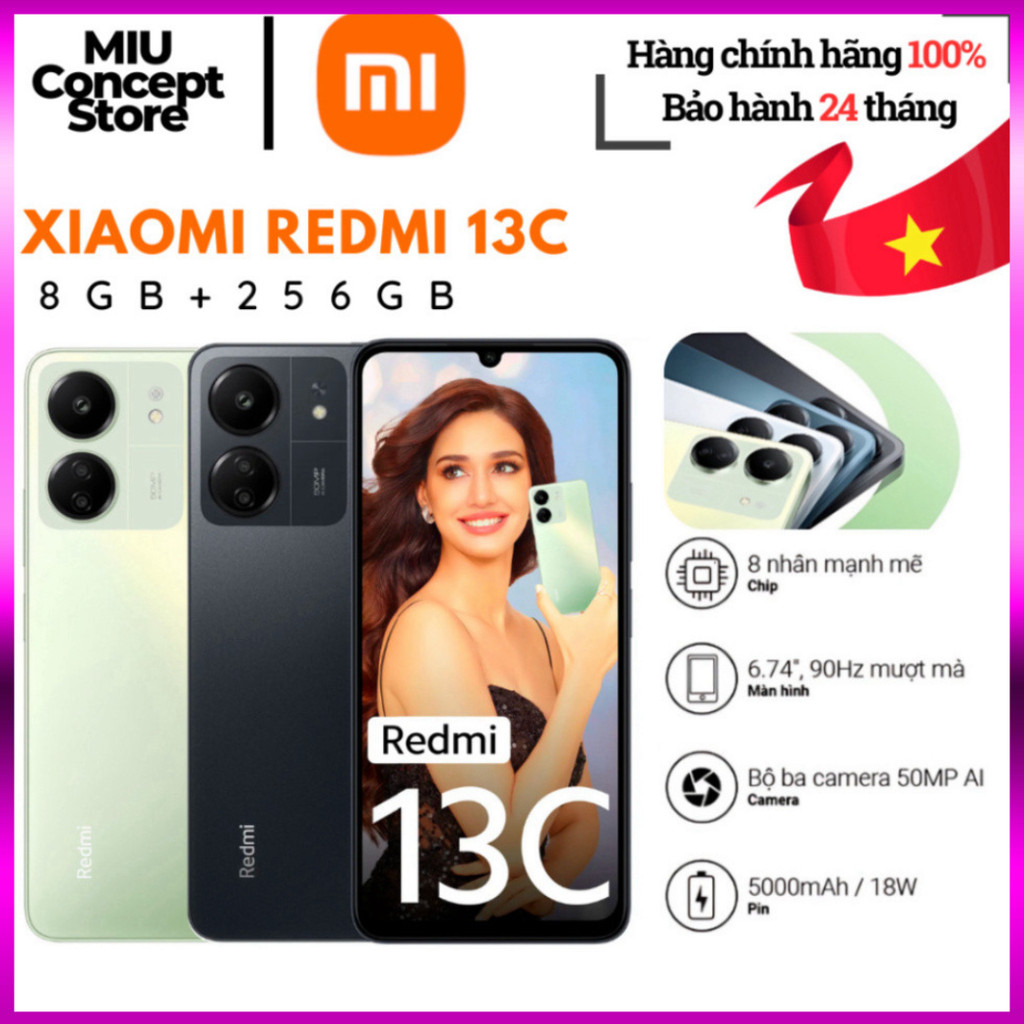 Xiaomi Redmi 13C 5G/ 10A丨8GB RAM/256GB丨Hàng Chính Hãng - HD丨IPS LCD 6. ...