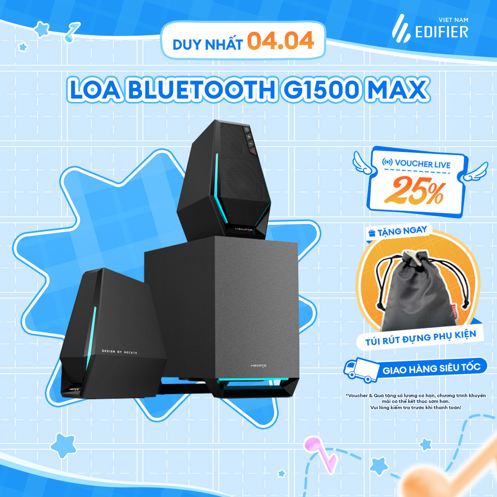 Loa Máy Tính Để Bàn EDIFIER G1500 MAX | Công Suất 30W | Hiệu ứng ánh sáng RGB | Công nghệ DSP ...