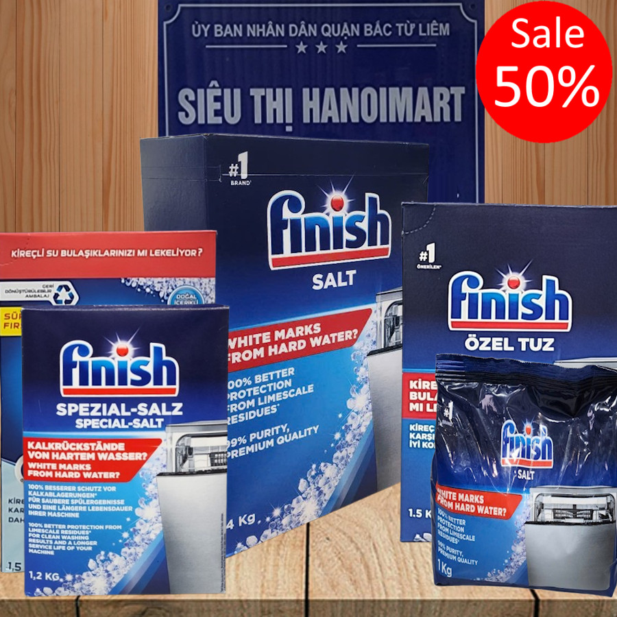 Muối rửa bát Finish 1,2kg 1.5kg 3kg, 4kg muối finish làm mềm nước máy ...