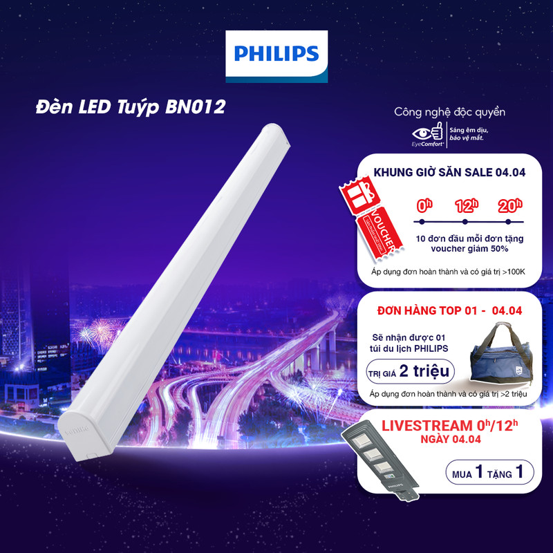 Bộ máng đèn Philips LED Batten BN012C G2 (01 đèn) | Shopee Việt Nam