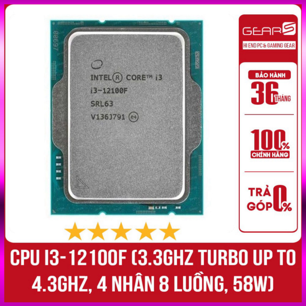Bộ xử lý Intel Core i3 12100F Tray mới - Đảm bảo chất lượng trong 36 ...