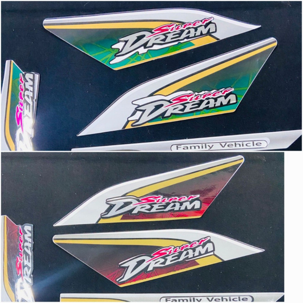 Bộ tem rời Honda super dream 2010 dán trang trí dàn áo, chất liệu tem 3 ...
