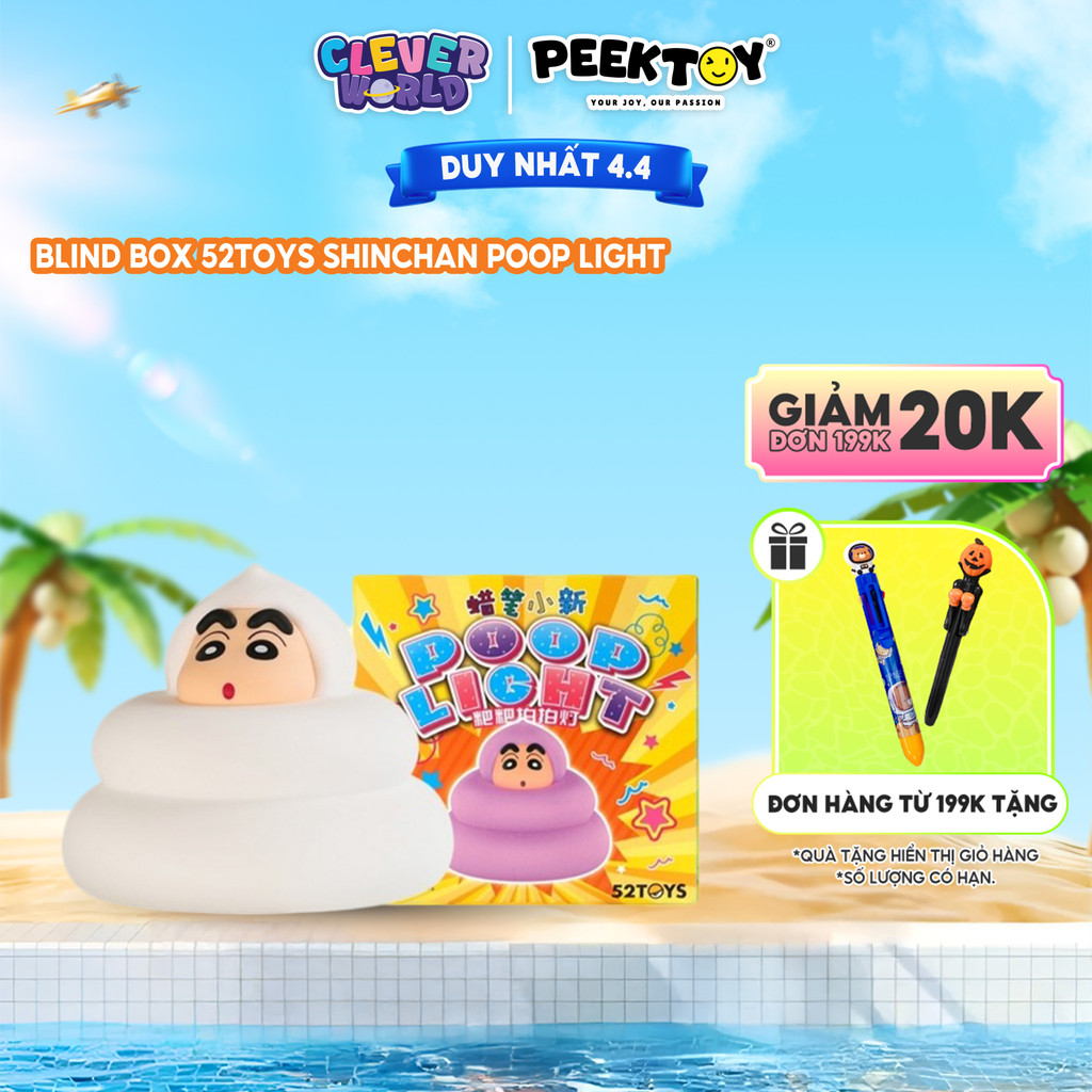 Blind Box Đèn Cảm Ứng Vỗ Tay Silicone Shinchan Poop Light 52TOYS Có ...