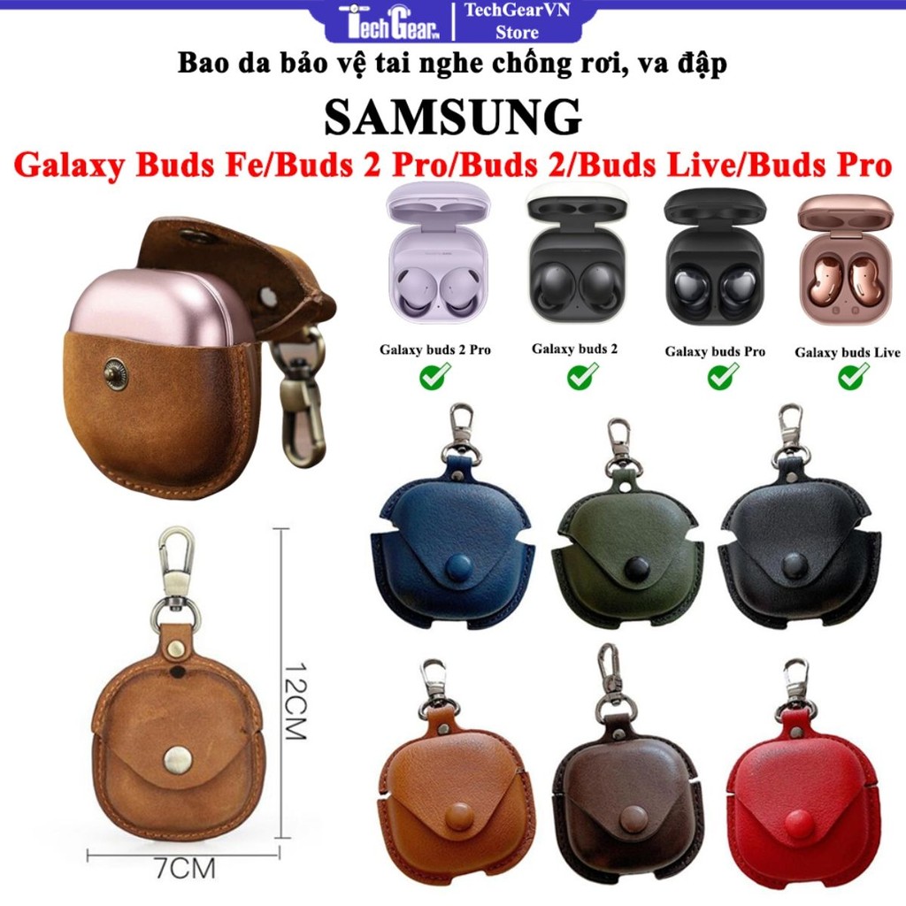 Bao da bảo vệ tai nghe Samsung Galaxy Buds Core,Buds Fe,Buds 2 Pro,Buds ...