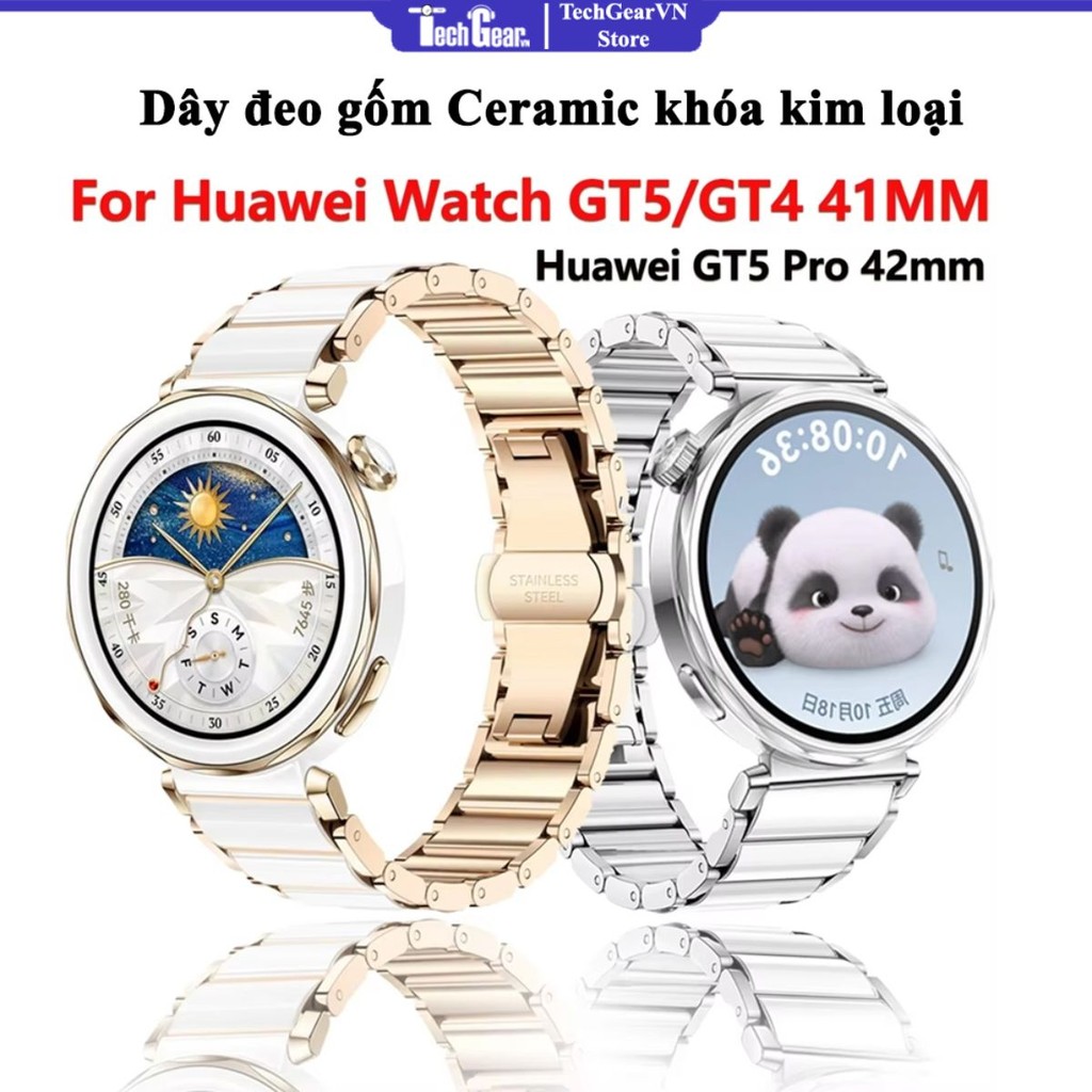 Dây đeo bằng gốm Ceramic khóa kim loại dành cho Huawei Watch GT4,GT5 ...