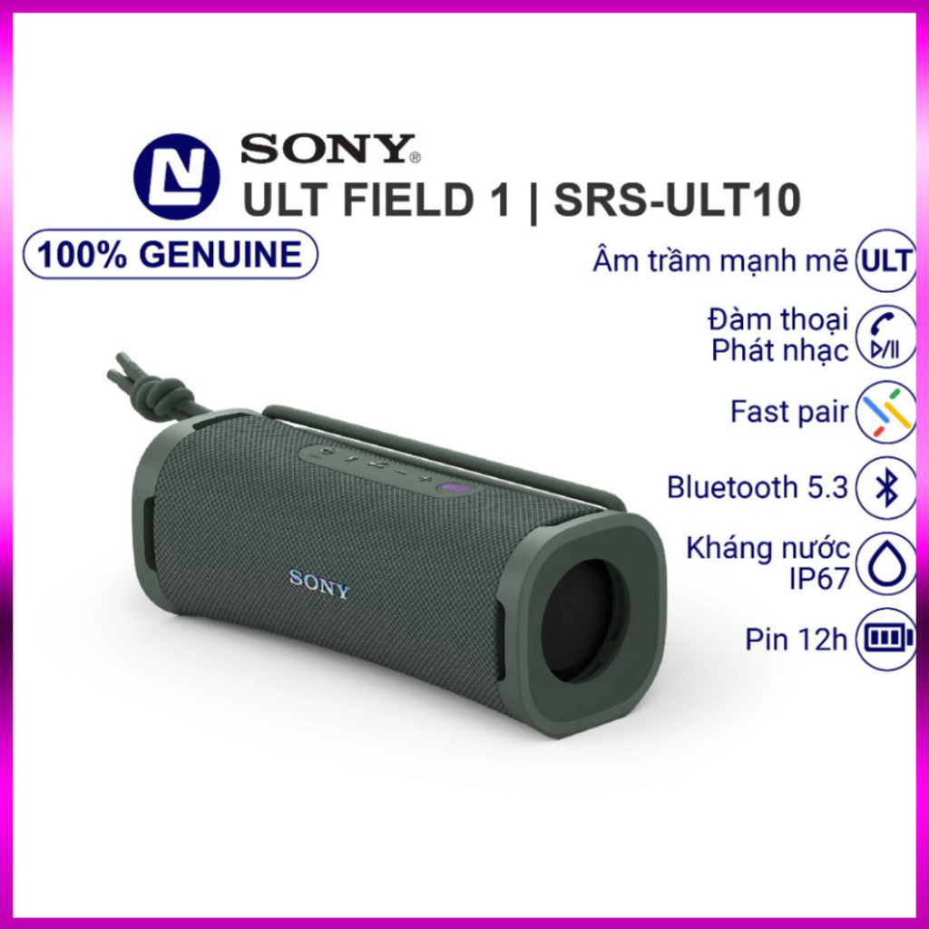 Loa di động Sony SRS ULT10 với công nghệ ULT Field 1, chống nước IP67 ...
