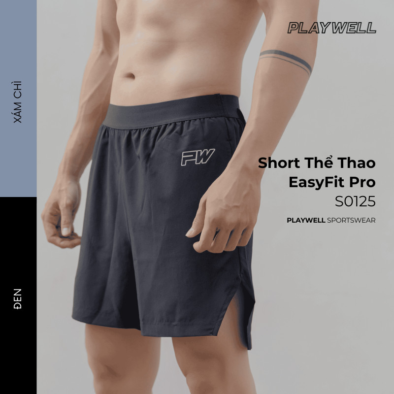 Quần Short Thể Thao Playwell EasyFit Pro Đai Mềm Không Viền, Thoải Mái Vận Động S0125 | Shopee ...
