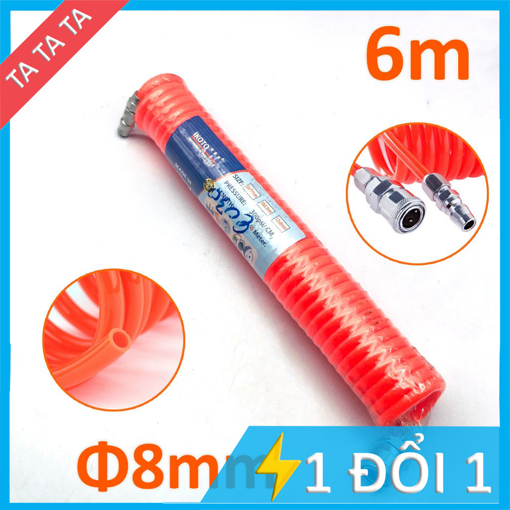 Dây hơi lò xo Ø8mm hãng Gootool đầu hơi SP20- PP20 6-15m dây xoắn hơi ...