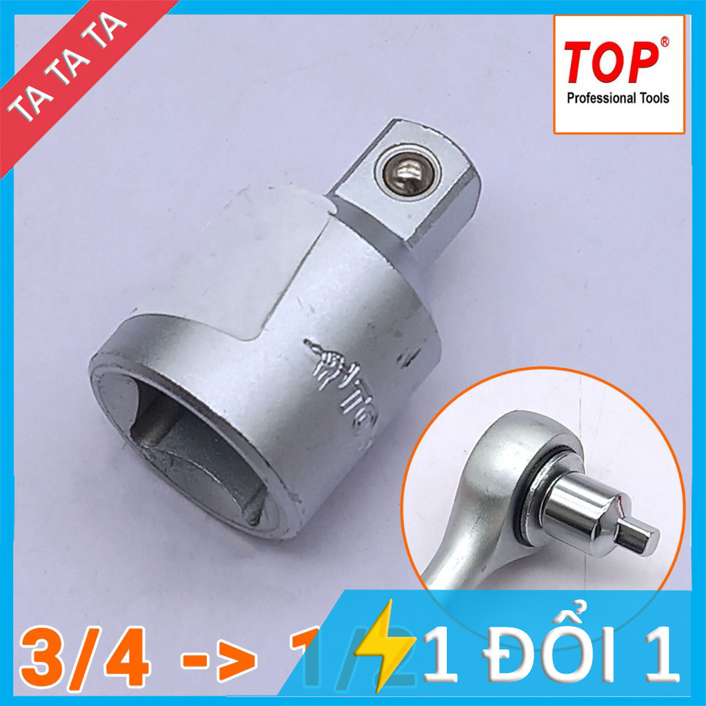 Đầu chuyển đổi cỡ khẩu 3/4 ra 1/2 hãng TOP AD-3412M dài 50mm chất liệu ...