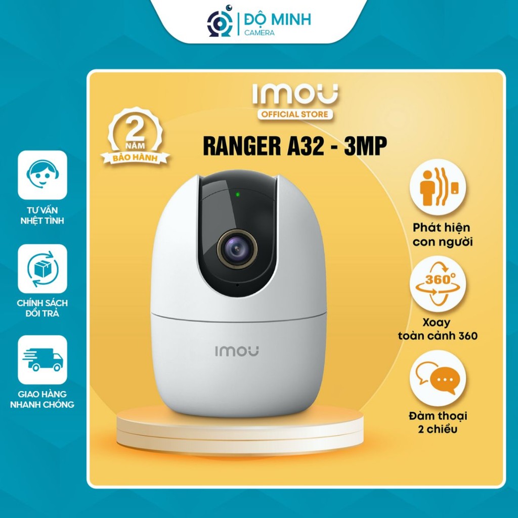 Camera WiFi Imou A32 chính hãng, đàm thoại 2 chiều, xoay 360 độ, phát ...
