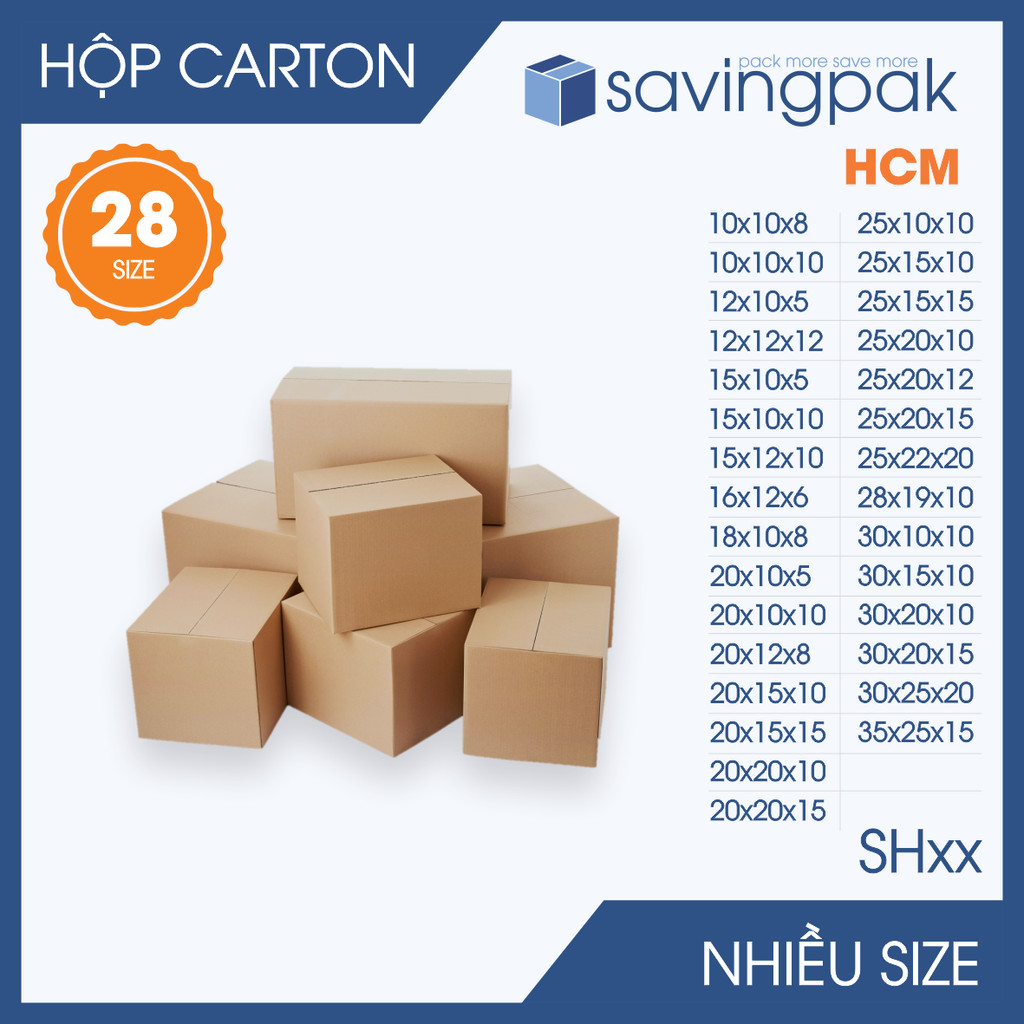 SH - Combo 20 hộp carton đóng hàng giá siêu rẻ - Nhiều size - Hộp gói ...