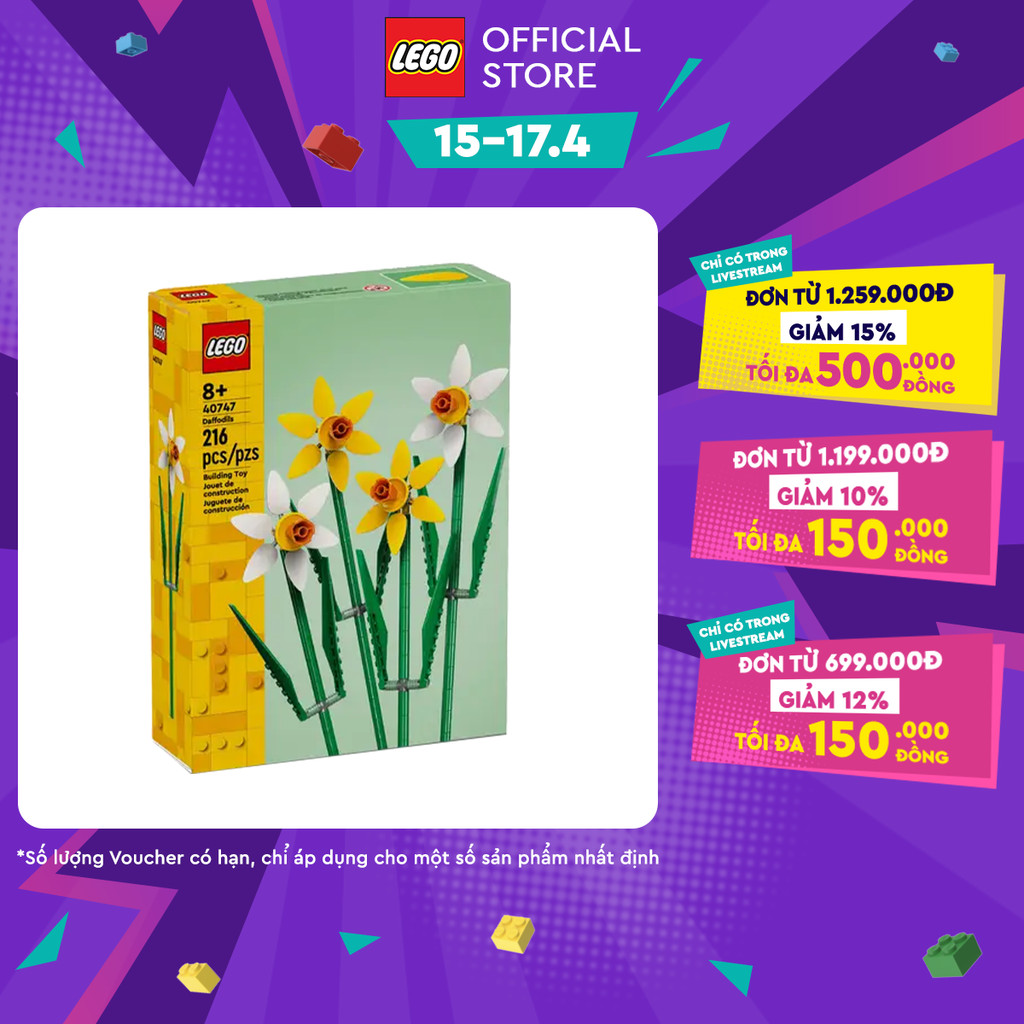 LEGO BOTANICALS 40747 Đồ chơi lắp ráp Hoa thủy tiên LEGO® Iconic (216 ...