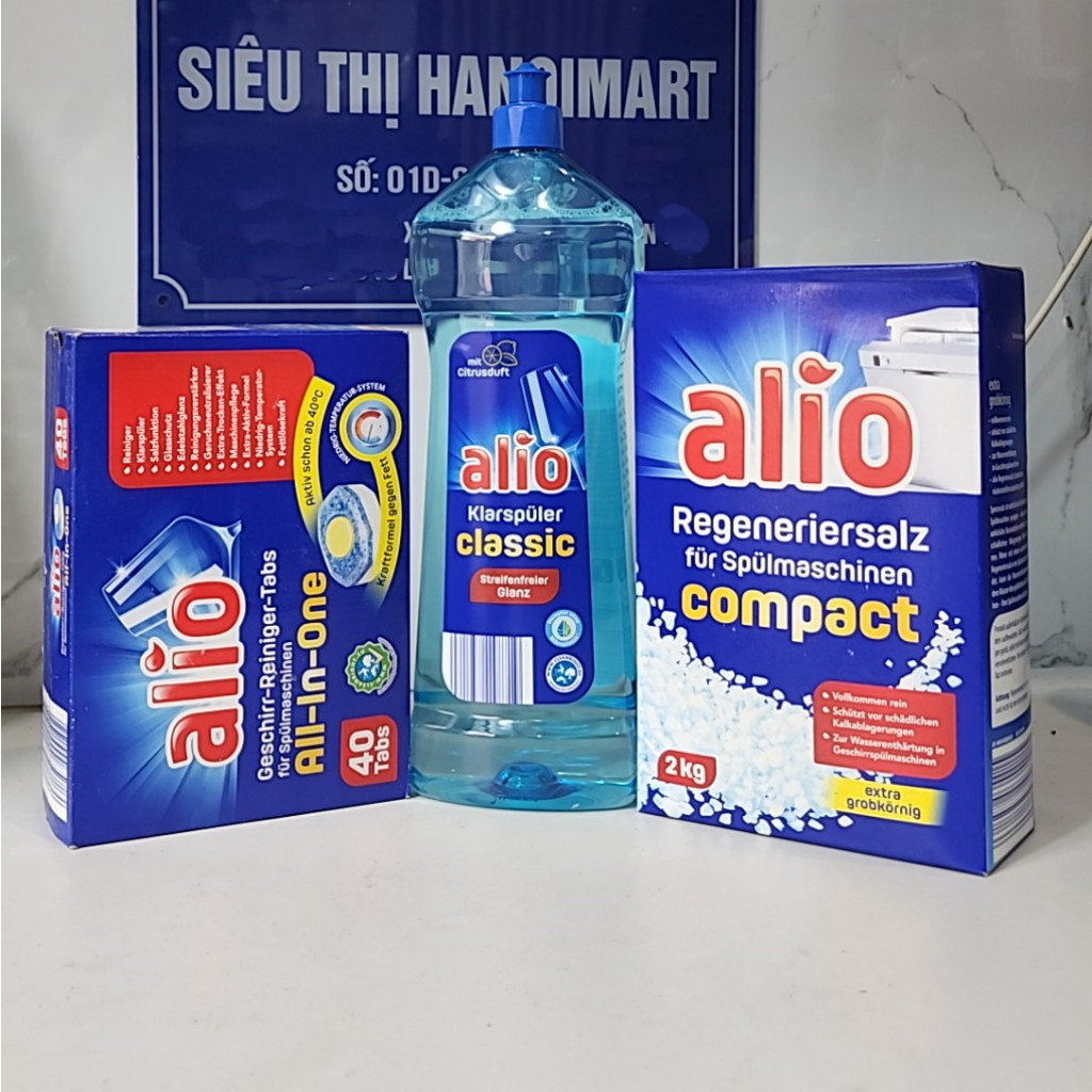 Combo Viên Alio 60 viên + Muối Alio 2kg + Bóng Alio 1000ml dùng cho Máy ...