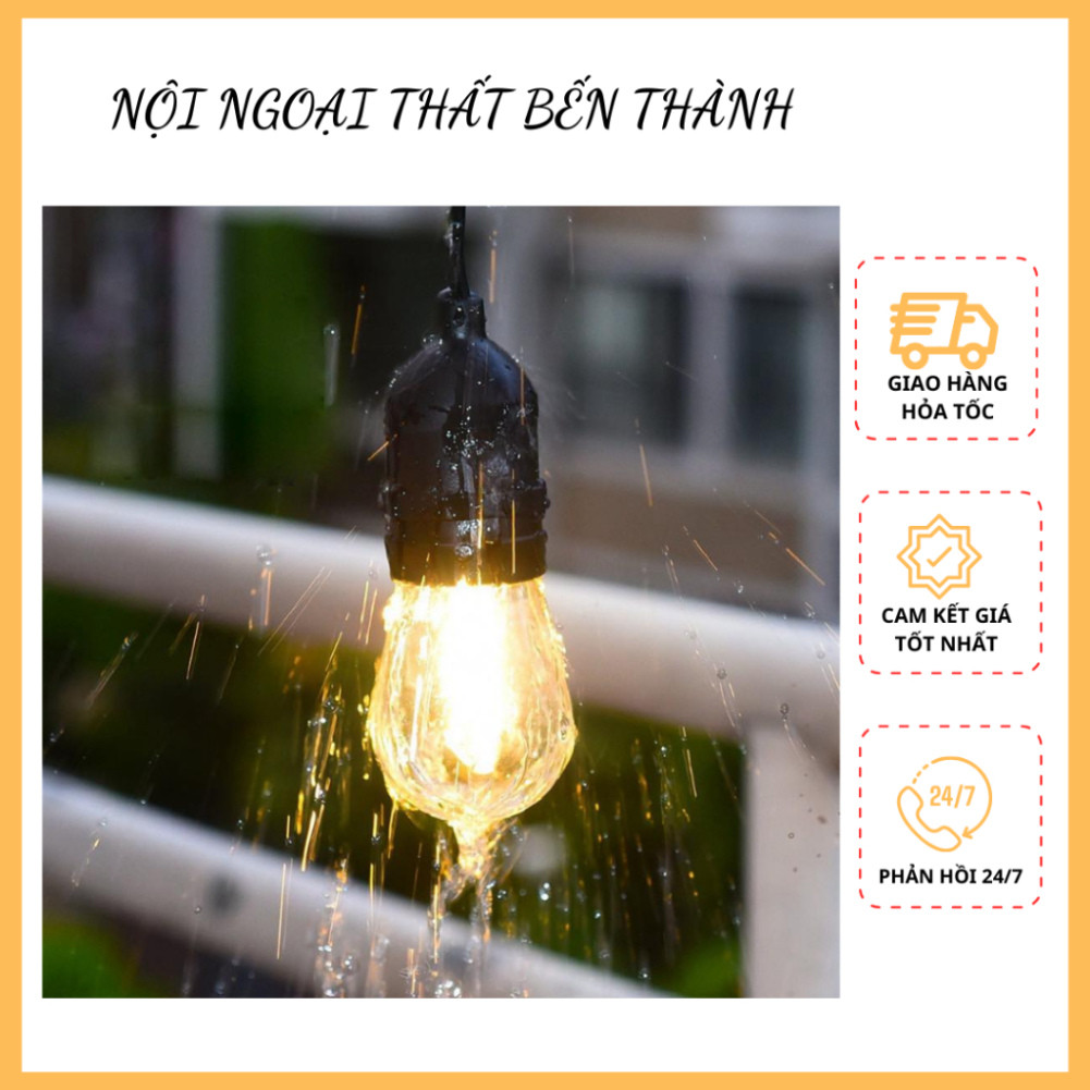 Dây đuôi đèn kín nước E27 5m - 10m chống nước dùng trang trí ngoài trời lõi đồng có đầu cắm nối ...
