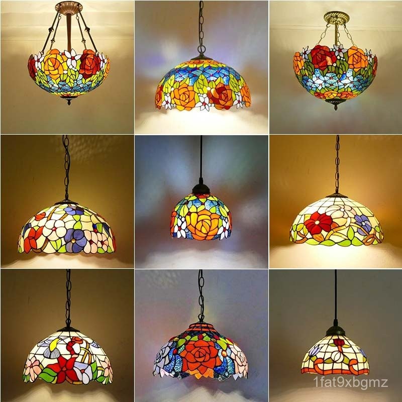 Đèn treo hoa Tiffany phong cách đồng quê cho phòng khách và phòng ngủ ...