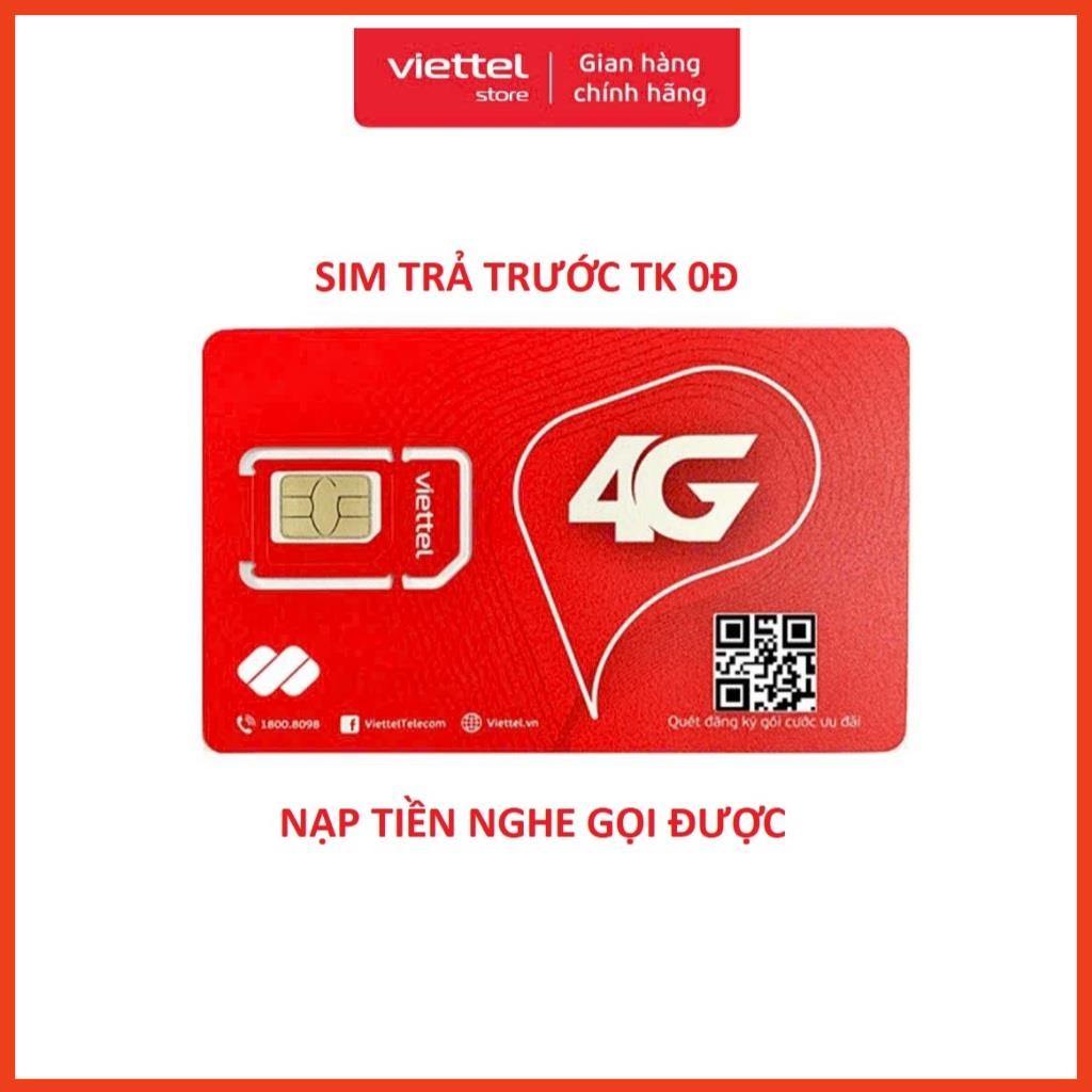 SIM VIETEL TRẢ TRƯỚC TK 0Đ NẠP TIỀN LÀ DÙNG NGHE GỌI ĐƯỢC DK1 | Shopee Việt Nam