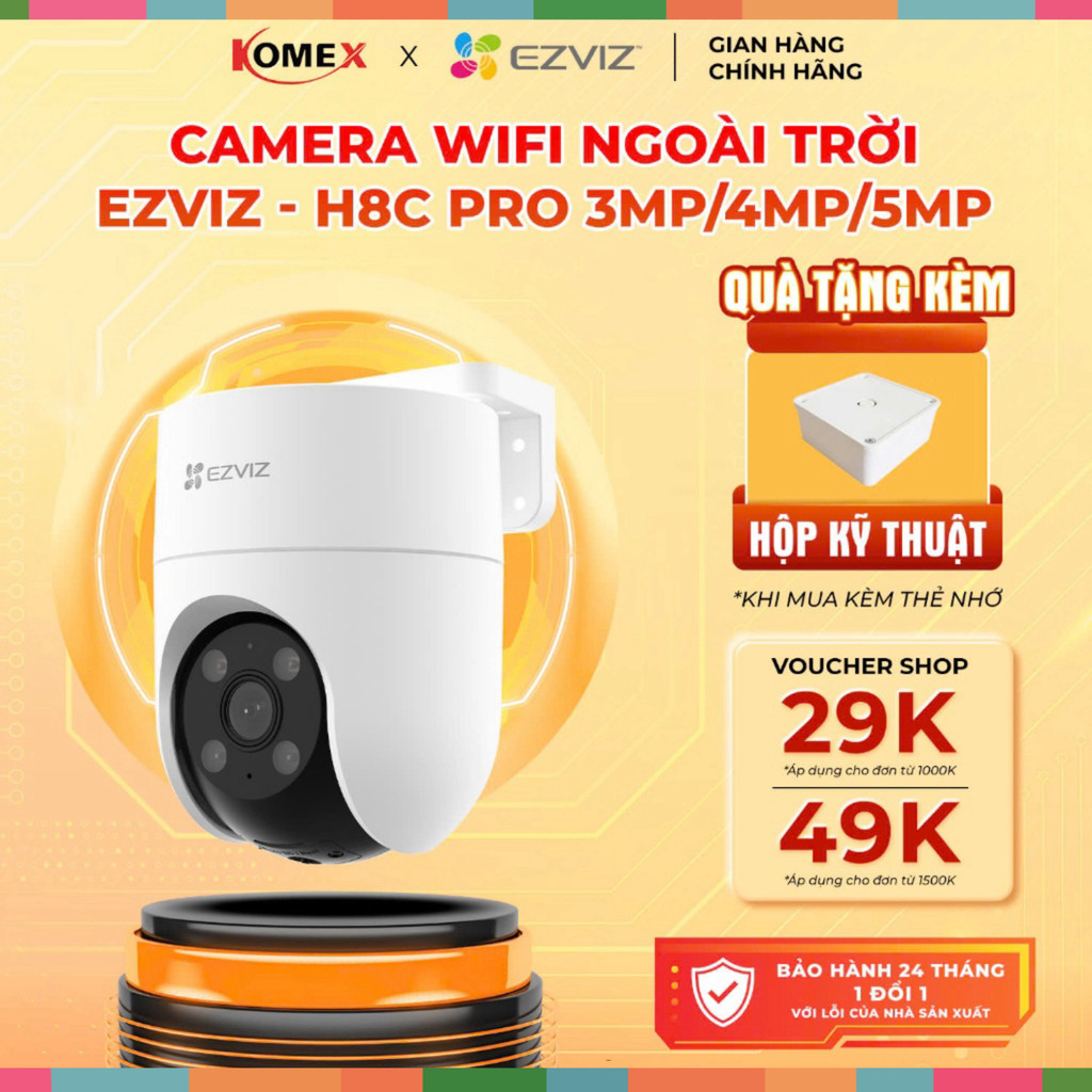 ```Camera Wifi EZVIZ H8C PRO 3MP/4MP/5MP chính hãng, độ phân giải 2K/2K+/3K, có đàm thoại 2 ...