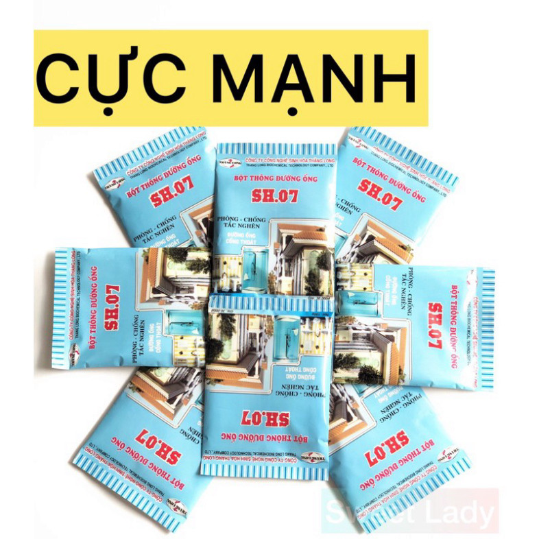 [MIỄN SHIP] 10 Gói (Tặng 1) Bột Thông Tắc Cống, Bồn Cầu, Đường Ống, Bồn Rửa Mặt SH07 SH.07 (100g ...