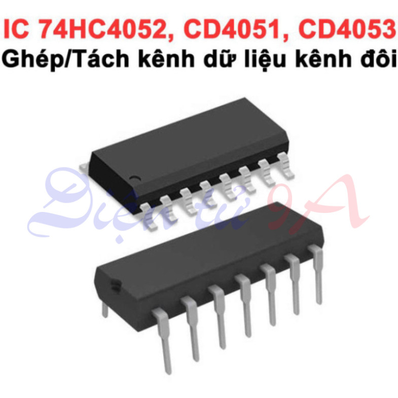 IC Ghép kênh/ Tách kênh đôi 74HC4052, CD4051, CD4053 chân cắm / chân dán | Shopee Việt Nam