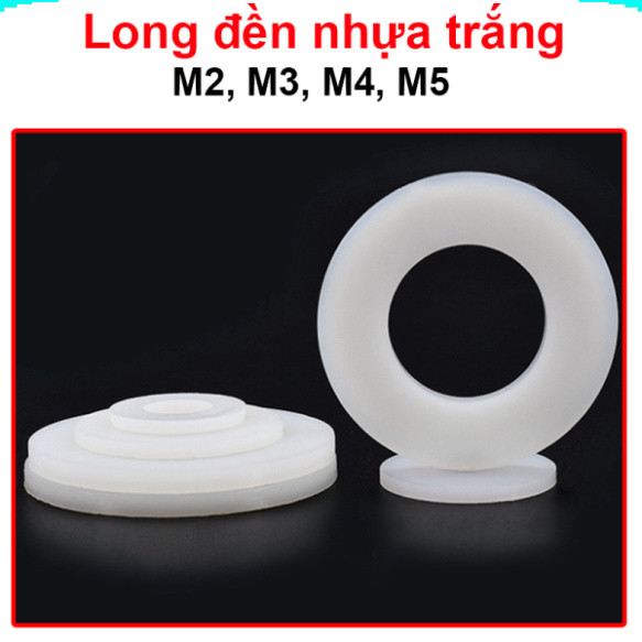 (100 cái) Long đền nhựa trắng, long đền phẳng M2, M3, M4, M5 | Shopee ...
