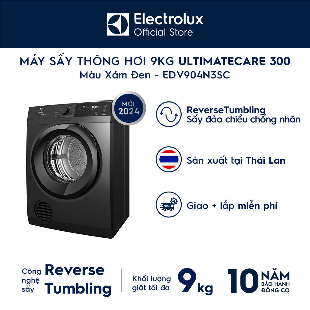 [Mới] Free giao lắp - Máy sấy thông hơi Electrolux 9kg UltimateCare 300 ...