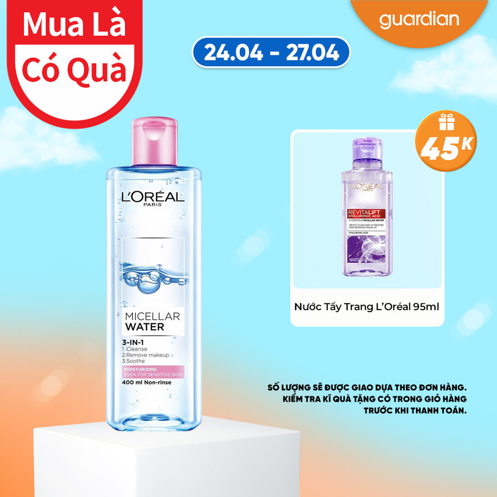 Nước Tẩy Trang Dưỡng Ẩm Cho Da Thường, Khô L'Oreal Paris Micellar Water 3-In-1 Moisturizing ...