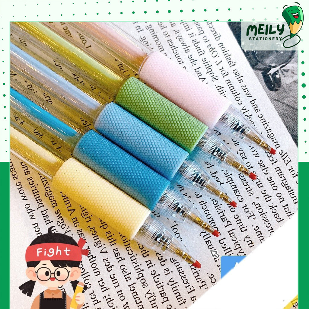 Bút bi bấm mực gel B35 basic mực đen nét 0.5mm vỏ bút đa sắc màu Pastel lựa chọn SovietMEILY ...