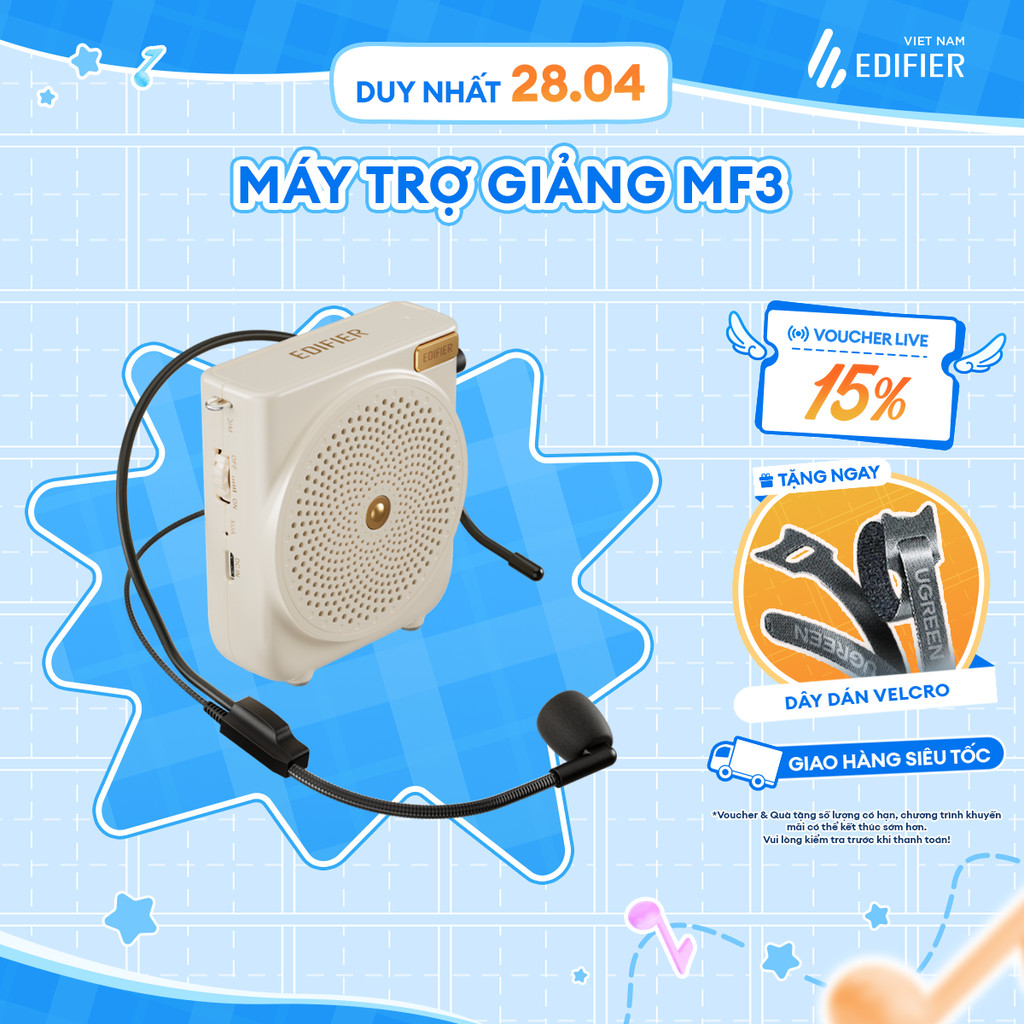 Máy Trợ Giảng Xách Tay EDIFIER MF3 | Công Suất 3W | Thời Gian Sử Dụng Đến 20H | Micro Chống Hú ...
