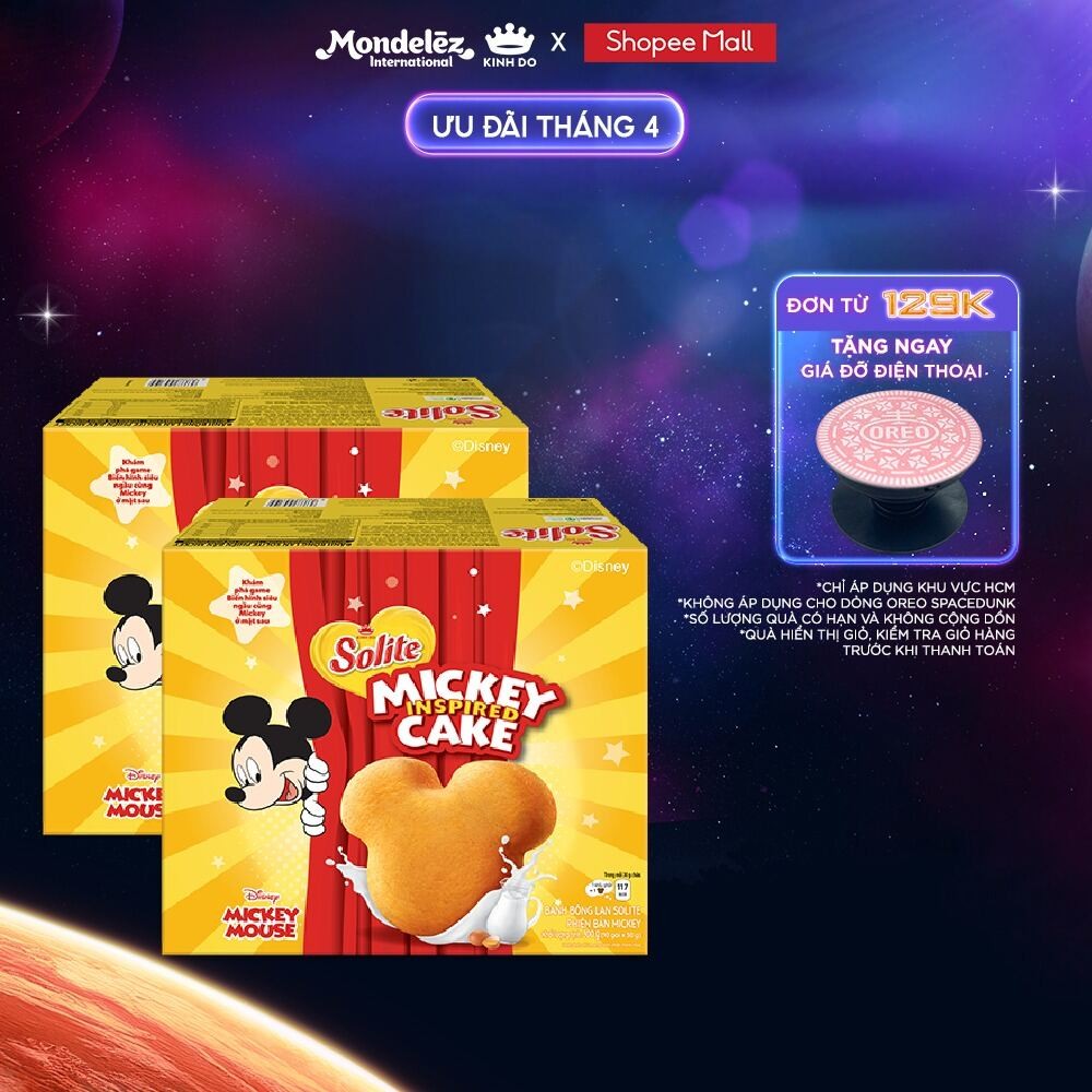 [LIVESTREAM] Bánh Bông Lan Solite Phiên Bản Mickey, Combo 2 Hộp X 300G ...