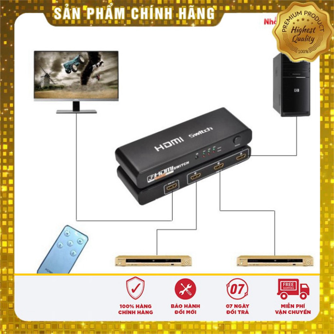 Bộ chuyển mạch HDMI 3 vào 1 ra chính hãng FJGEAR FJ-HD301 cao cấp | Shopee Việt Nam