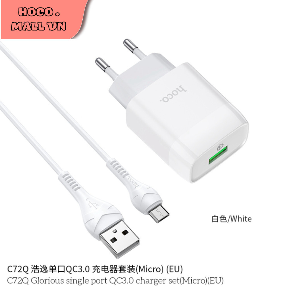 Hoco Chính Hãng - Bộ Sạc Nhanh 18W Hoco C72Q Chính Hãng 3.0A Dành Cho ...