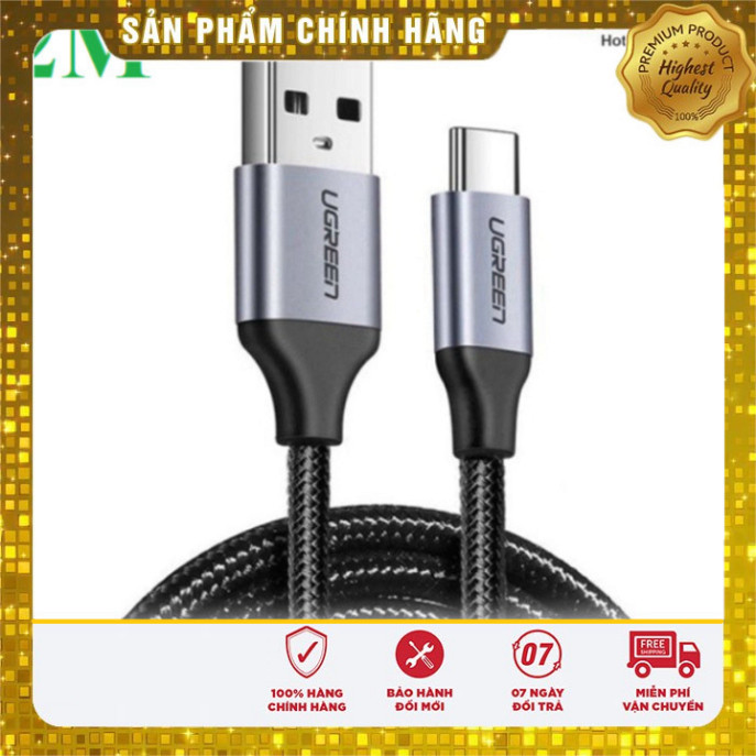 Cáp sạc nhanh USB Type-C dài 2m Ugreen 60128 chính hãng | Shopee Việt Nam
