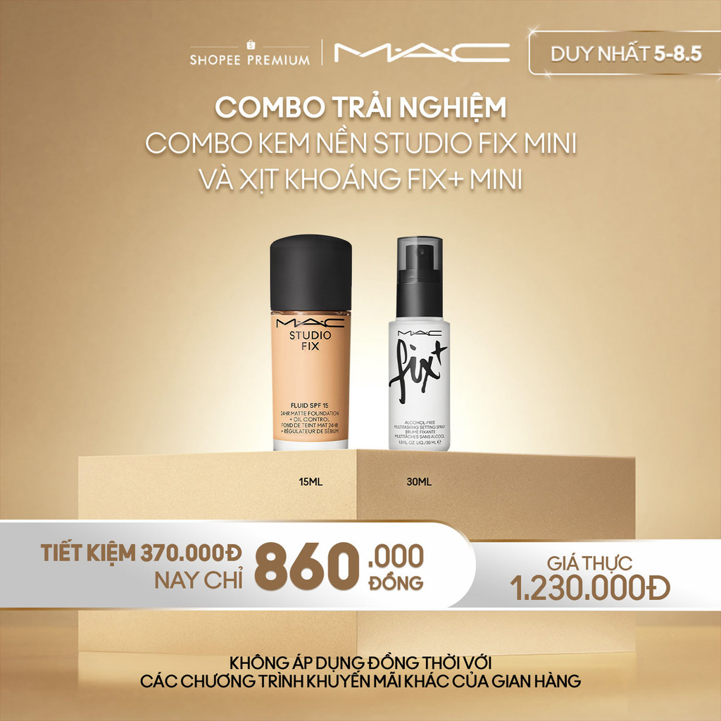 [COMBO TRẢI NGHIỆM] Combo MAC bao gồm kem nền Studio Fix mini 15ml và ...
