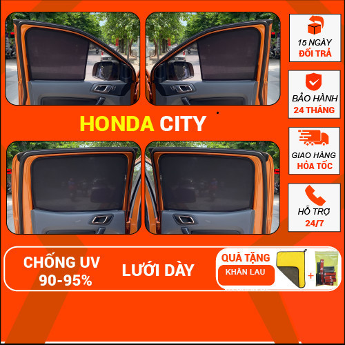Rèm che nắng nam châm loại 1 xe HONDA CITY, bộ 4 tấm, dày dặn chống tia ...
