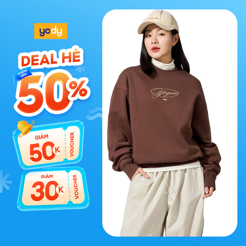 [SALE SỐC]] Áo thun unisex Yoguu YODY Sweater in chữ giữ ấm tốt, thoải ...