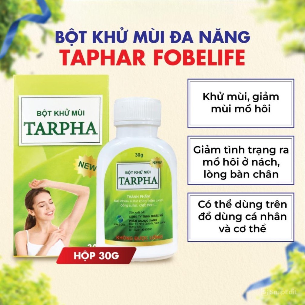Bột Khử Mùi TARPHA 30g - Đánh Bay Mùi Hôi Nách, Hôi Chân, Giảm Mồ Hôi ...