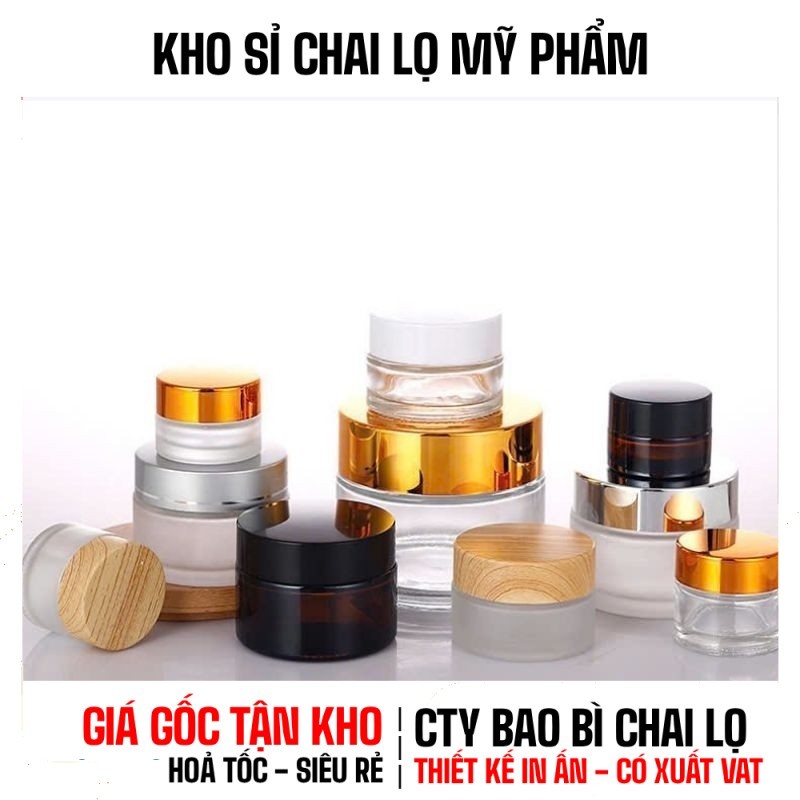 [KHO SỈ] Hũ Đựng Kem Chiết Mỹ Phẩm Thủy Tinh Mờ/Trong/Nâu 5g 10g 15g 20g 30g 50g Đựng Kem Face ...