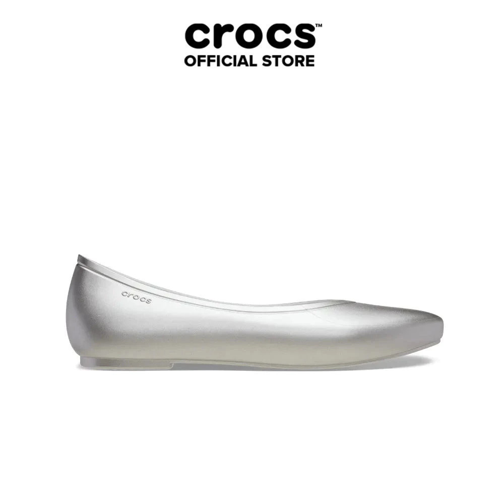 Giày Đế Bệt Nữ Crocs Brooklyn Metallic Pointed - Silver - 210498-040 ...