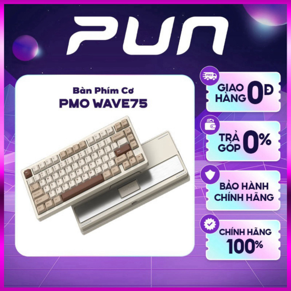 sale Hàng Chính Hãng PMO WAVE75 - Bàn phím cơ WAVE75 Kết Nối 3 Mode,Ball catch, Full Nhôm, Led ...