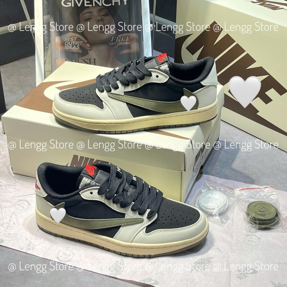 Giày thể thao JD 1 Low x Travis Scott màu rêu. | Shopee Việt Nam
