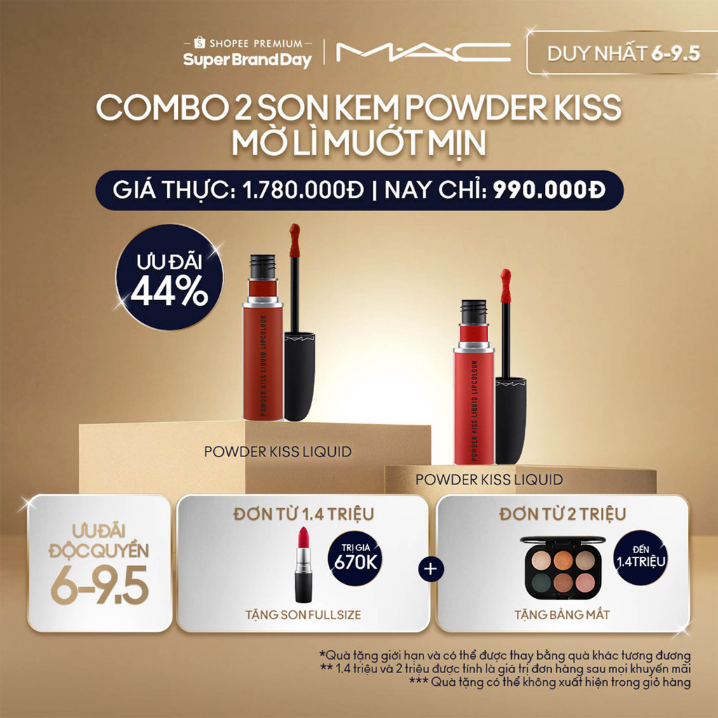 [ĐỘC QUYỀN 6-9.5] MAC - Bộ 2 món: Son kem Powder Kiss Liquid Lipcolour ...