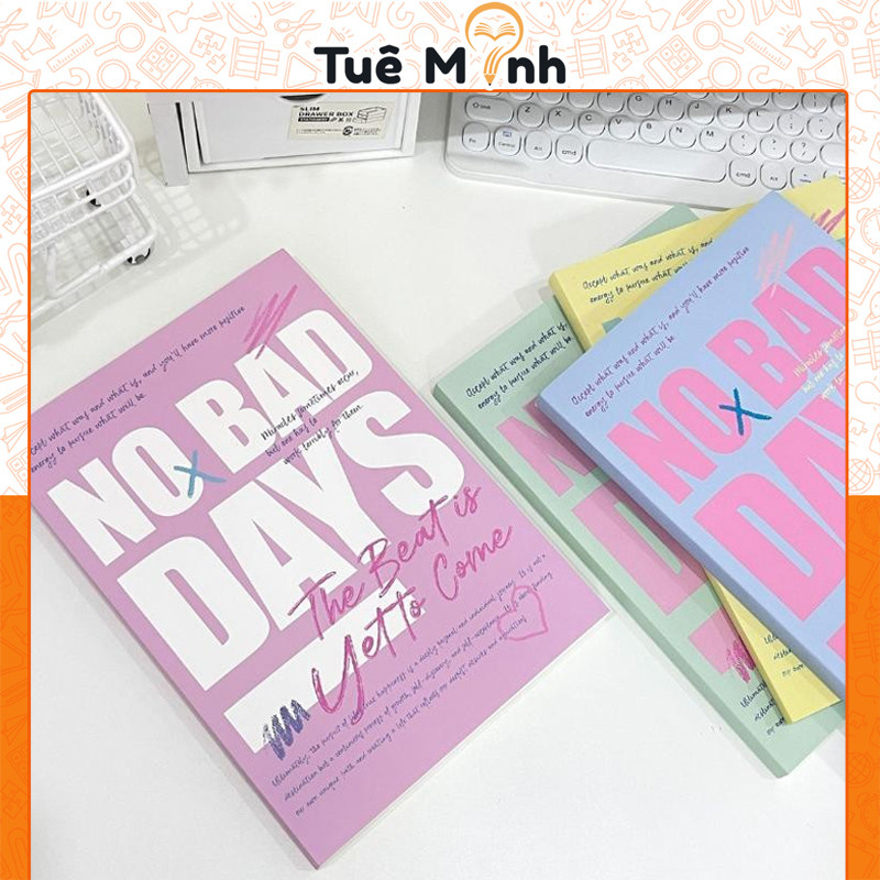 Vở A5 256 trang kẻ ngang đóng gáy bìa No Bad Day S43 Vở kẻ ngang 60GSM bìa thông điệp độc đáo ...